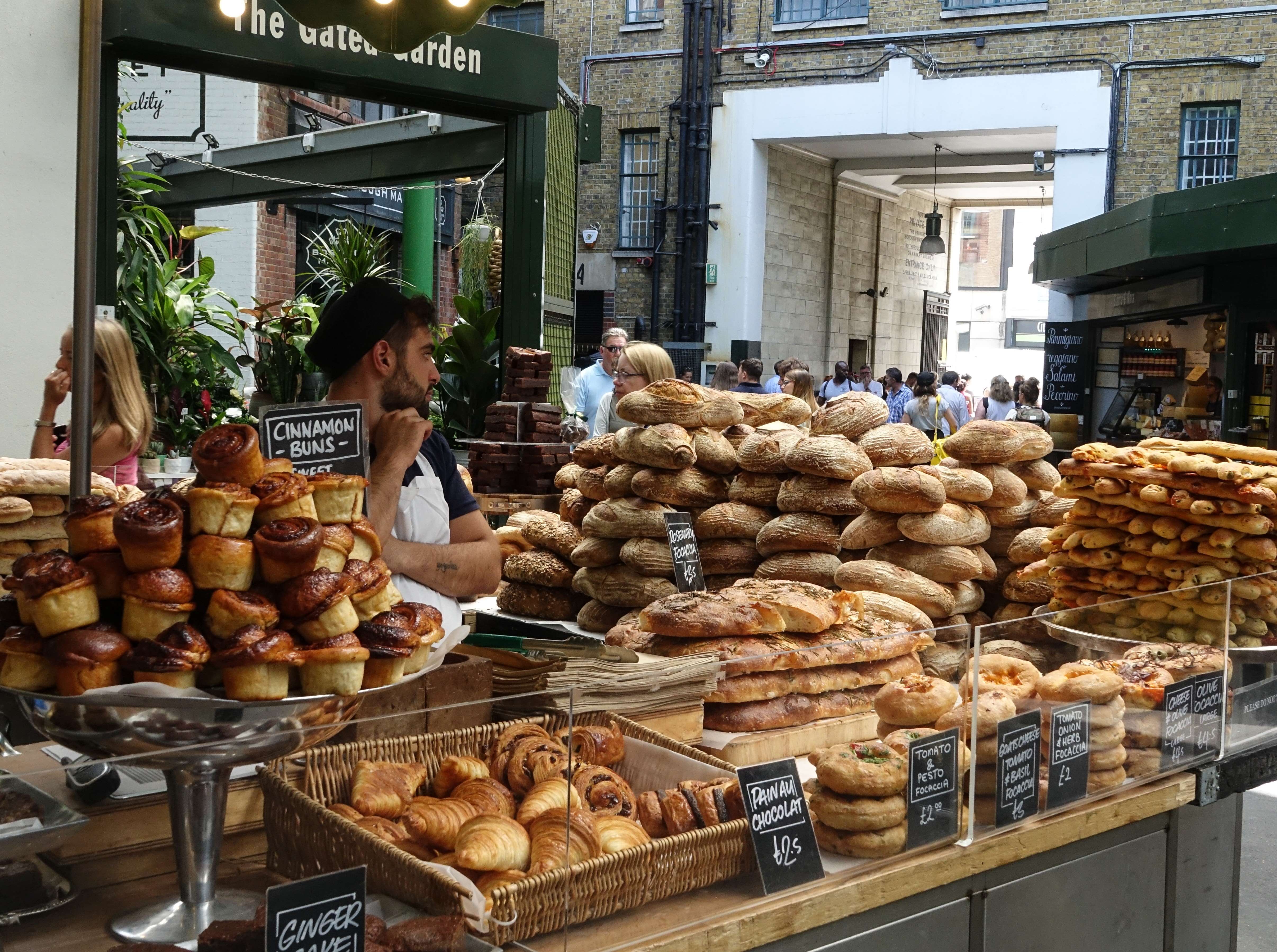 Italian Gourmet Bread in London. “Bread Ahead”, Great Stall in Borough ...